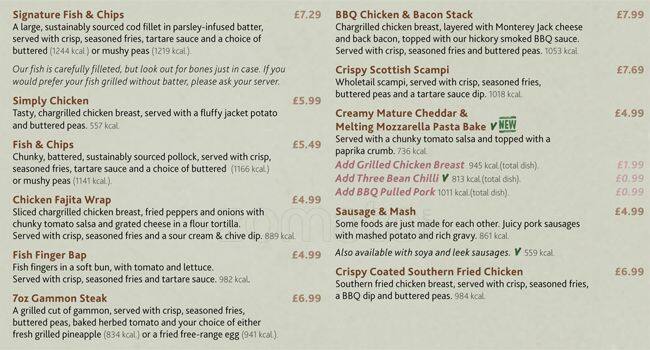 Menu at The Beehive pub & bar, Ilford, 147 Beehive Ln