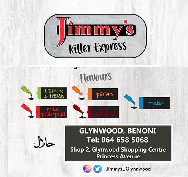 Menu at Jimmy's Killer Grills restaurant, Lenasia, Cnr Gemsbok & Robin ...
