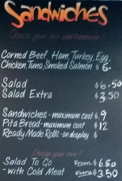 Menu at Boardroom Cafe Catering Co., Brisbane City