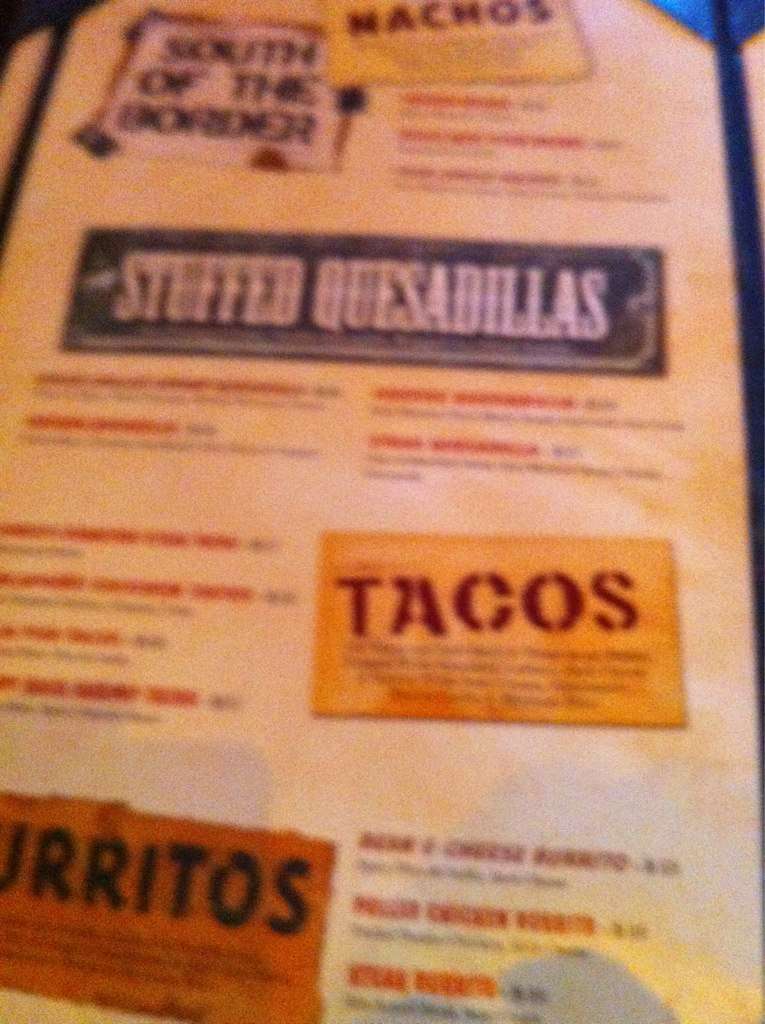 Menu at Diablo’s Cantina pub & bar, Las Vegas