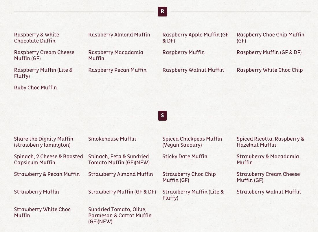 Menu at Muffin Break cafe, Browns Plains, Grand Plaza Shopping Centre ...