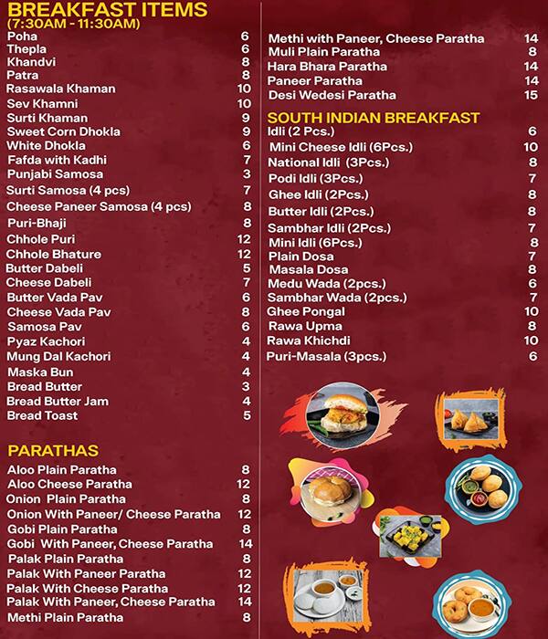 Menu of We Desi, Al Karama, Dubai