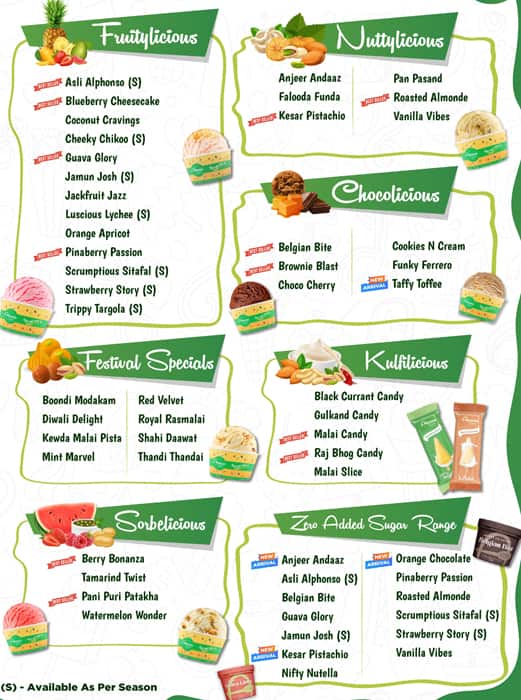 Menu at Apsara Ice Creams, Mumbai, 145
