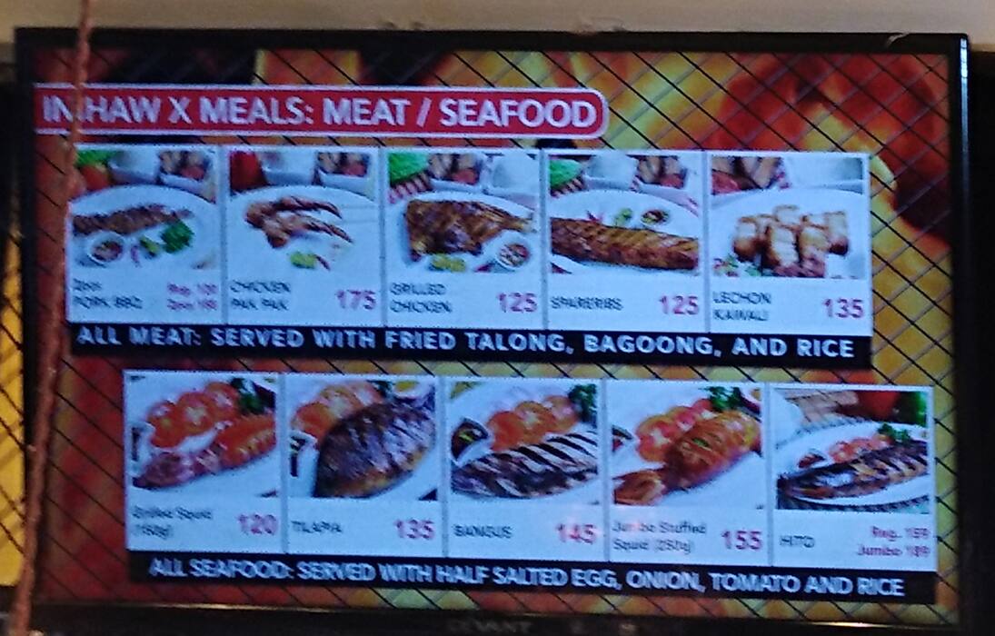 Menu at Inihaw Express BBQ, San Juan