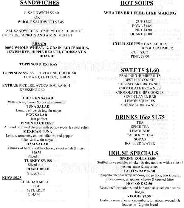 Menu At Short Stop Food To Go Restaurant Dallas Snider Plaza Menu At Short Stop Food To Go Restaurant Dallas Snider Plaza