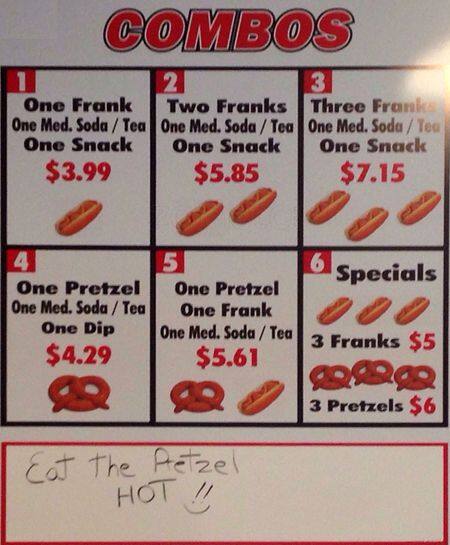 Menu at Not Just Franks restaurant, Concord, 72 Union St S