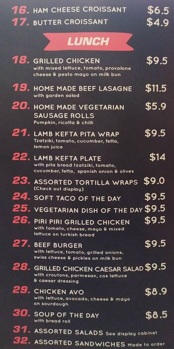 Menu at Rush Hotdog & Burgers restaurant, Surry Hills