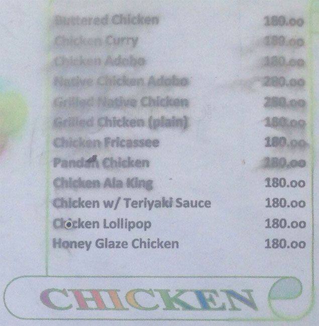 Menu at Hidden Valley Restaurant, Toledo City