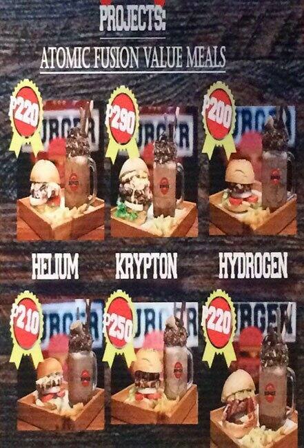 Menu at University Burger, Makati