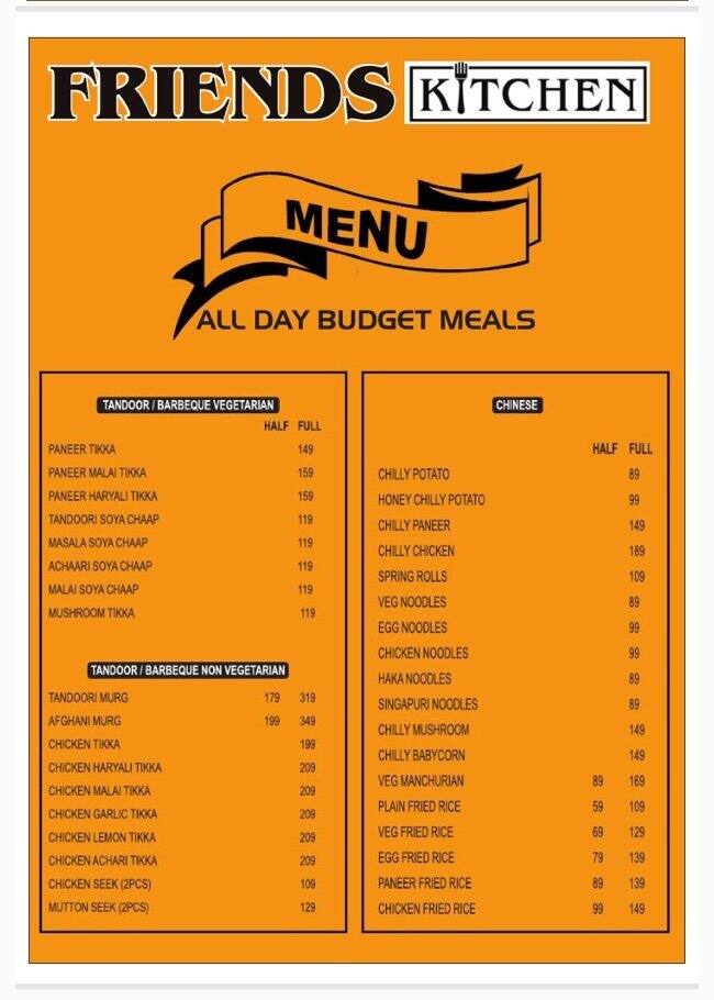 Friends Kitchen Menu, Menu for Friends Kitchen, DLF Phase 3, Gurgaon ...