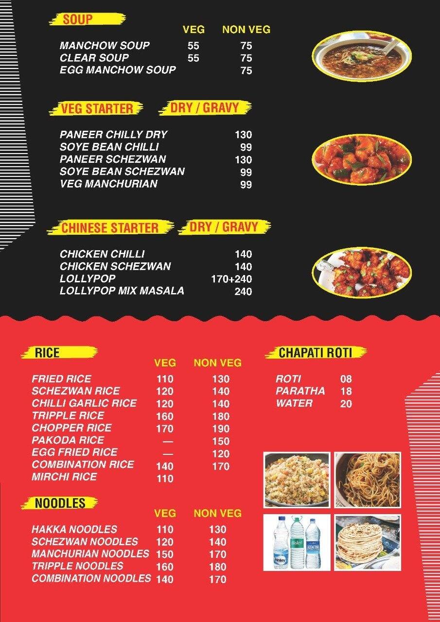Menu of Chota China, Mumbai Central, Mumbai