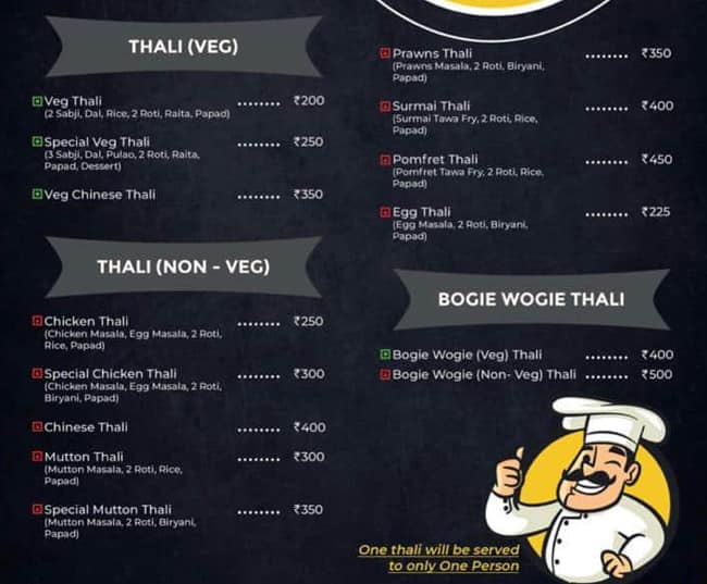 Menu at Bogie Wogie Restaurant On Wheels, Mumbai