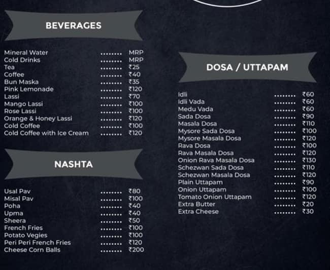 Menu at Bogie Wogie Restaurant On Wheels, Mumbai