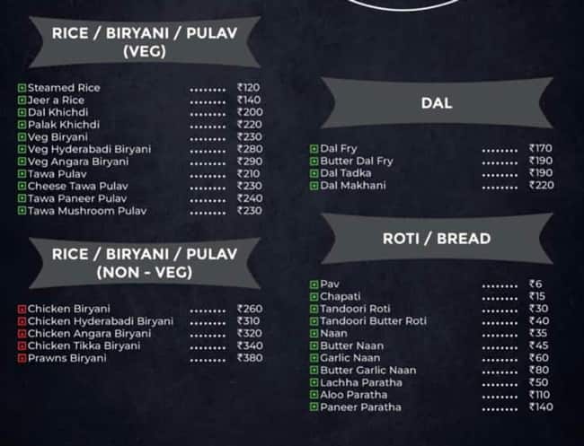 Menu at Bogie Wogie Restaurant On Wheels, Mumbai
