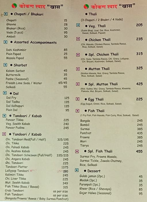 Menu at KOKAN SWAD MULUND, Mumbai