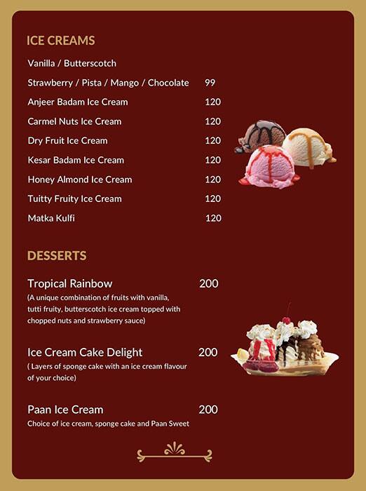 Menu at Hotel Sitara Grand, Hyderabad, 15-24-20/21/22