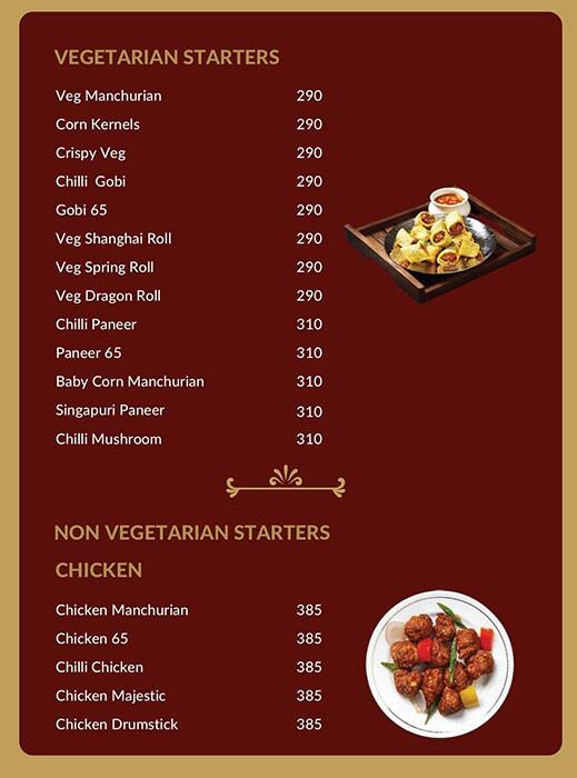 Menu at Hotel Sitara Grand, Hyderabad, 15-24-20/21/22