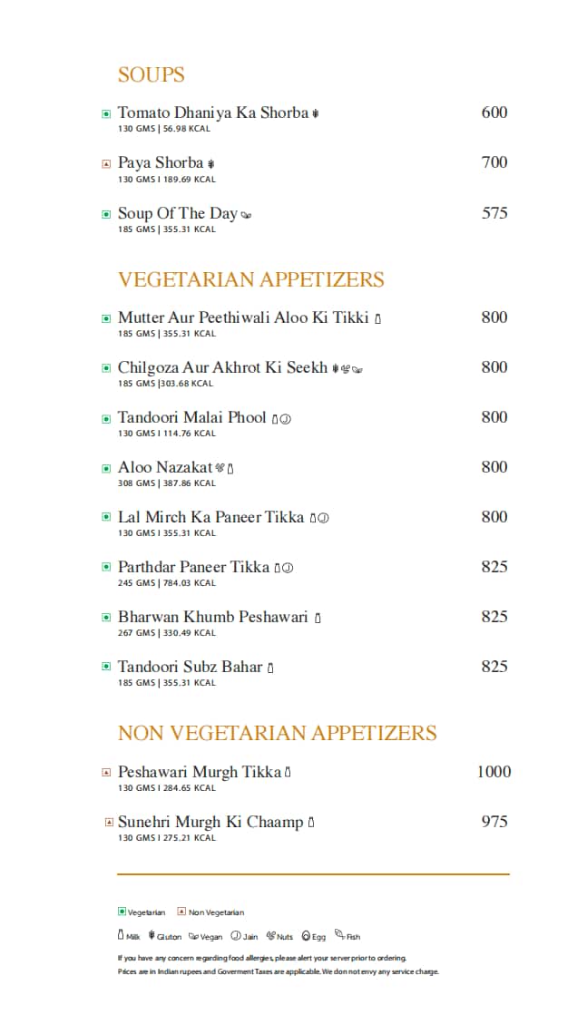 Menu of Paasha - JW Marriott Pune, Senapati Bapat Road, Pune
