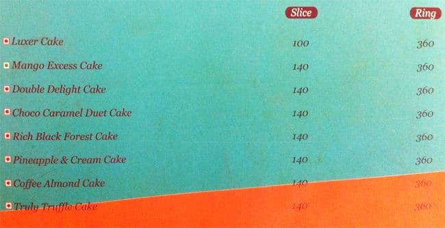 Menu at Barista Coffee, Candolim, Calangute Mall