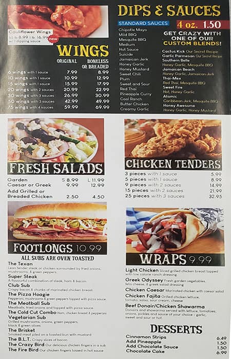 Menu at Mr. Mozzarella (Carleton Place) pizzeria, Carleton Place, 58 ...