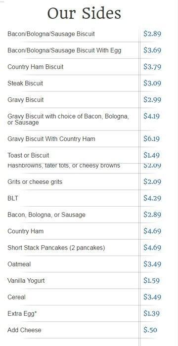 Menu at Blue Plate Cafe, Huntsville, Governors Dr SW