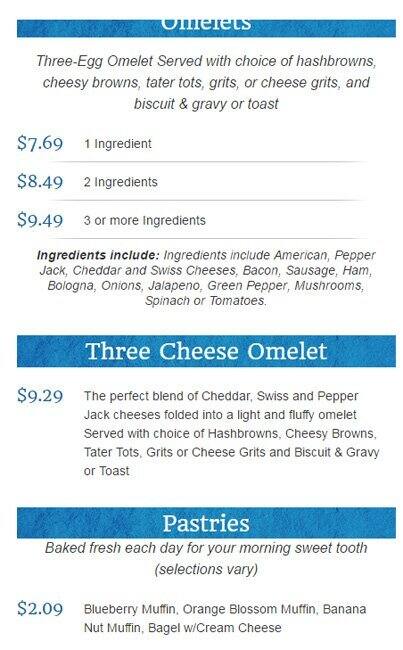 Menu at Blue Plate Cafe, Huntsville, Governors Dr SW