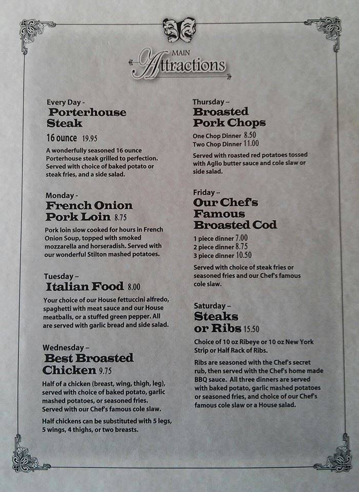 Menu at Opera House Pub, Elwood, 200 S Anderson St