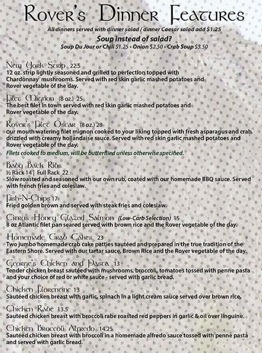 Menu at Irish Rover Station House pub & bar, Langhorne