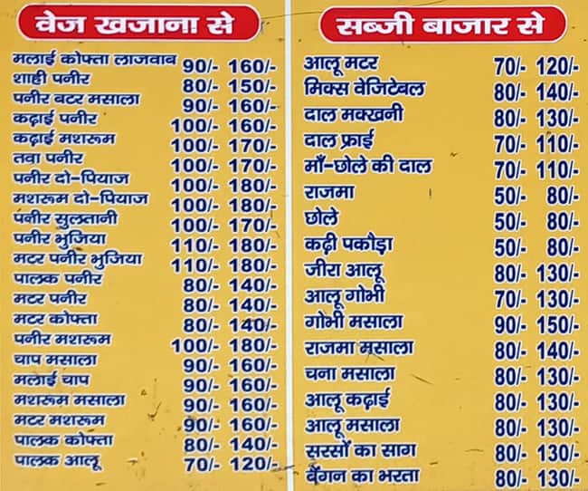 Menu of Apna Dhaba New, Vikaspuri, New Delhi