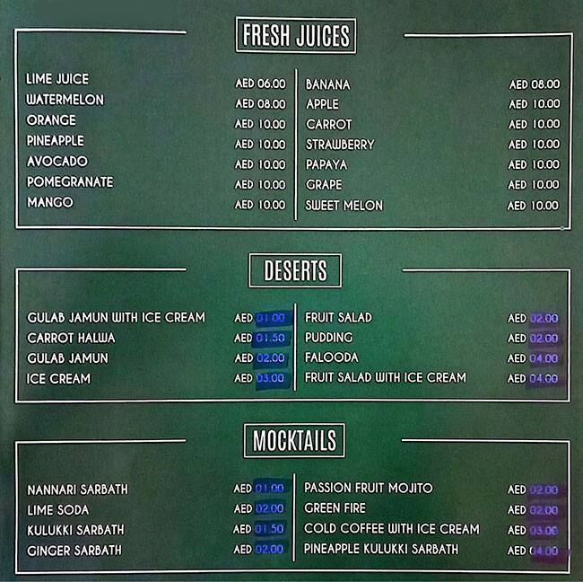 Menu at Foodbay Restaurant, Dubai, 224 Oud Metha Rd