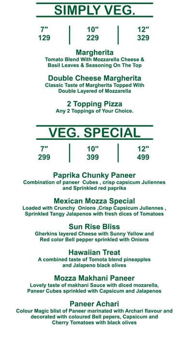 Menu of Pizza N Mozza, Kandivali West, Mumbai