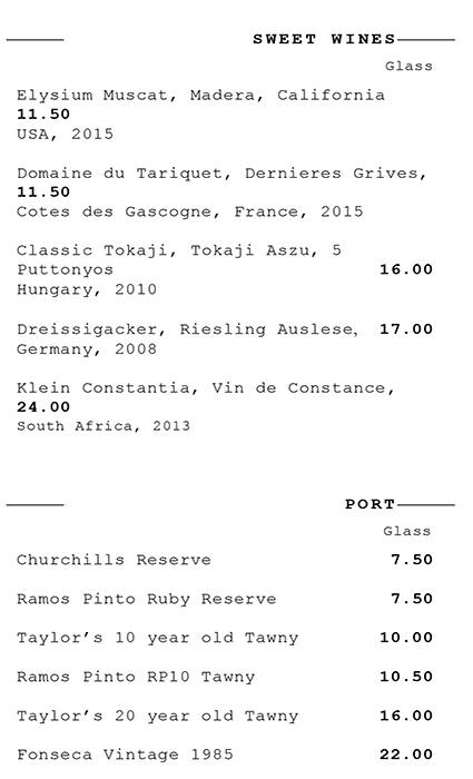 Menu at Simpson's in The Strand restaurant, London