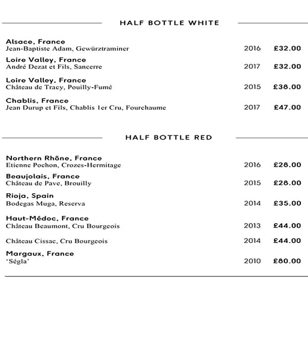 Menu at Simpson's in The Strand restaurant, London