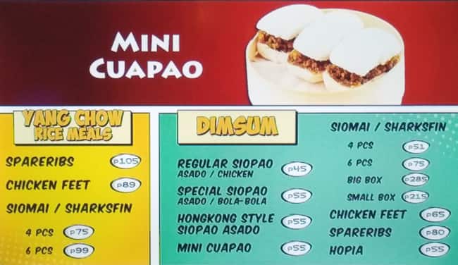 Menu at Hen Lin restaurant, Parañaque, Santana Grove