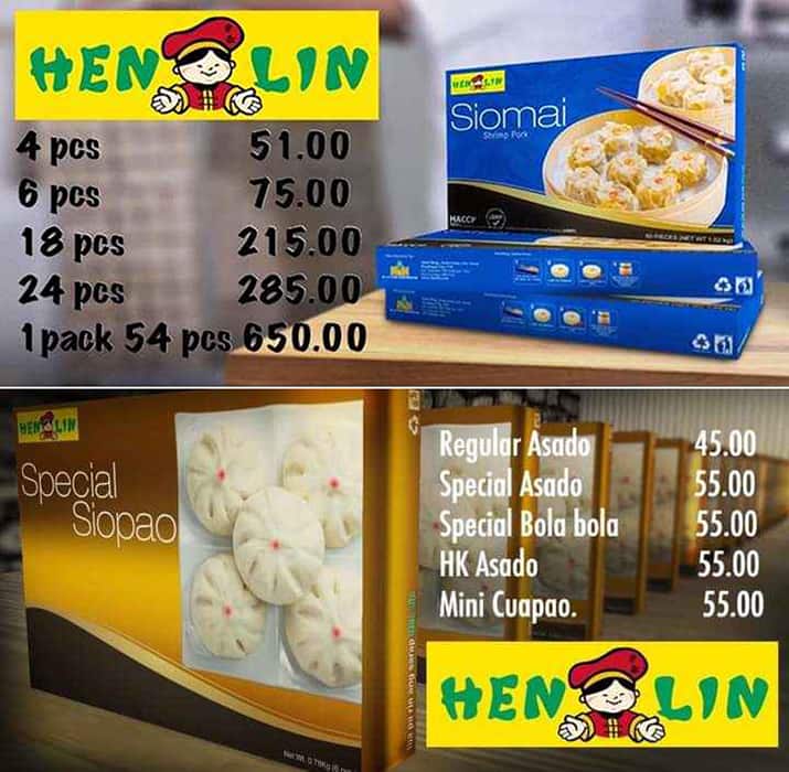 Menu at Henlin fast food, Muntinlupa, L07