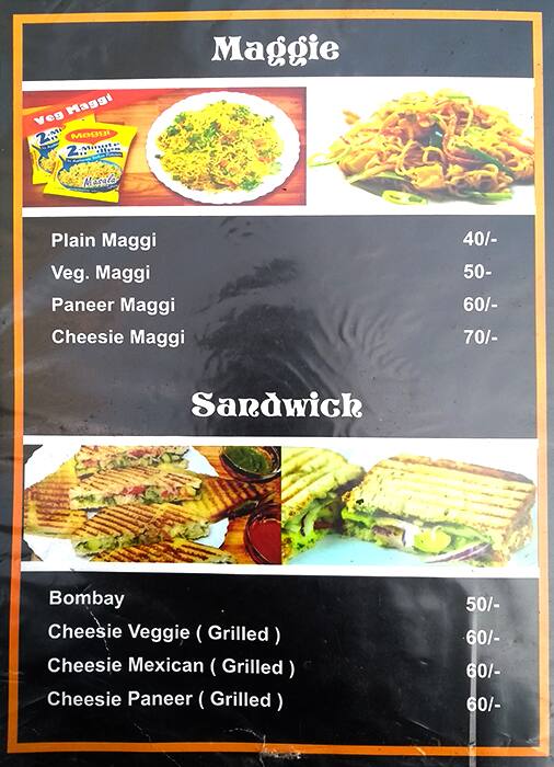 Menu at Sunshine, Jaipur, 80/89
