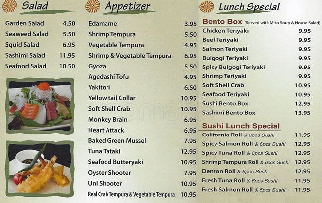 Menu at I Love Sushi restaurant, Denton