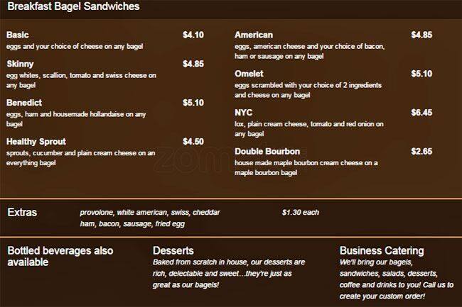 Menu at Great Bagel & Bakery, Lexington, 396 Woodland Ave