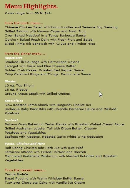 Washoe Steakhouse Menu, Menu for Washoe Steakhouse, Reno, Reno ...
