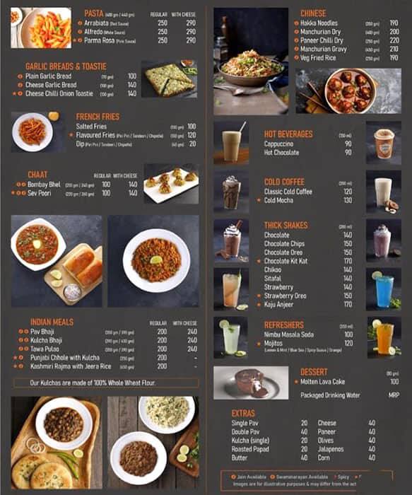 Menu at New Freeze Land, Ahmedabad, 2