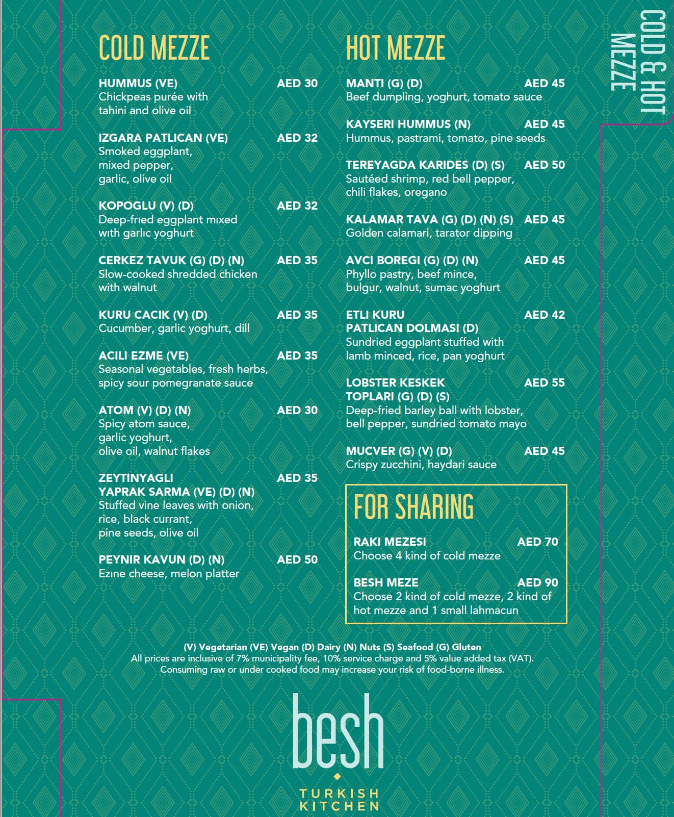 Menu of Besh - Sheraton Dubai, Al Barsha, Dubai