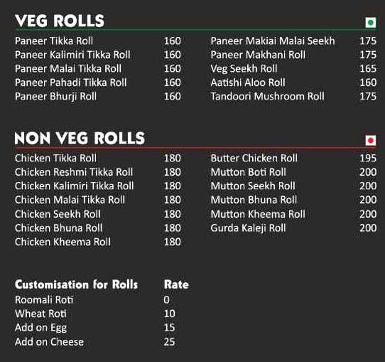 Menu of Rolls By Kebabish, Goregaon West, Mumbai