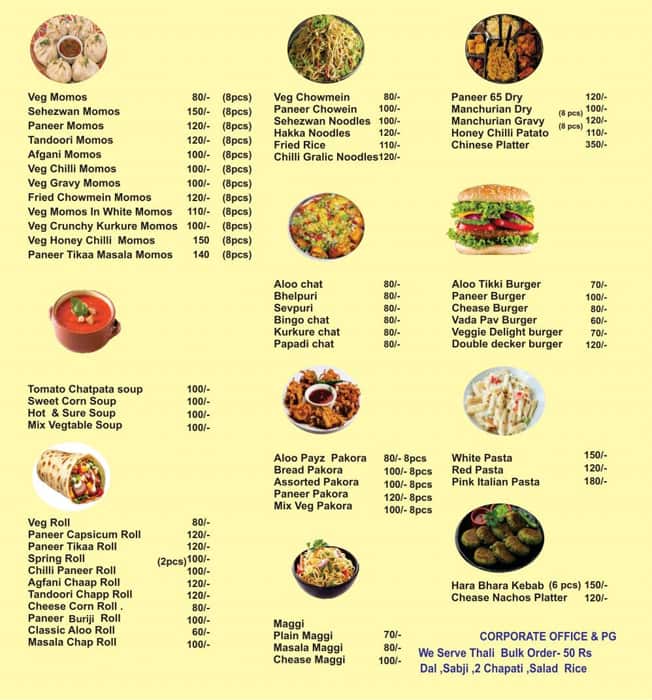 Menu of Food Junction, Raja Park, Jaipur