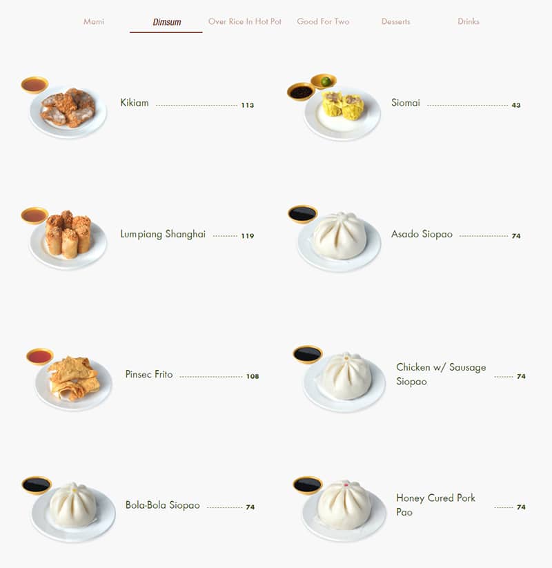 Menu at Ma Chicken Mami House restaurant, Quezon City, 4th Level