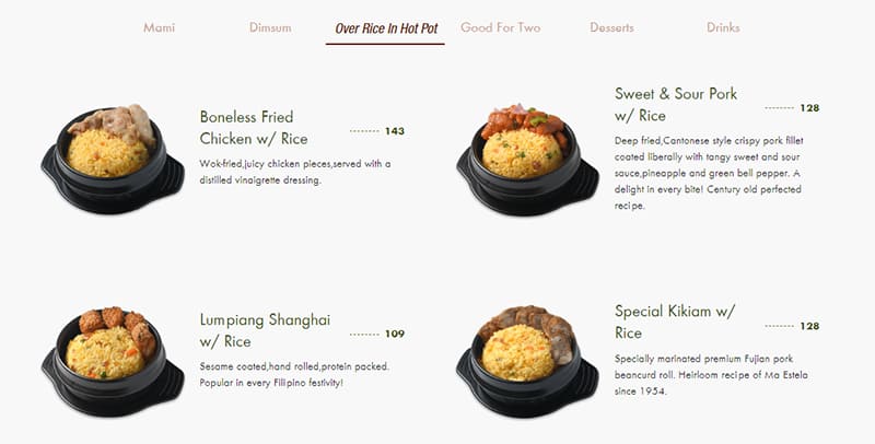 Menu at Ma Chicken Mami House restaurant, Quezon City, 4th Level