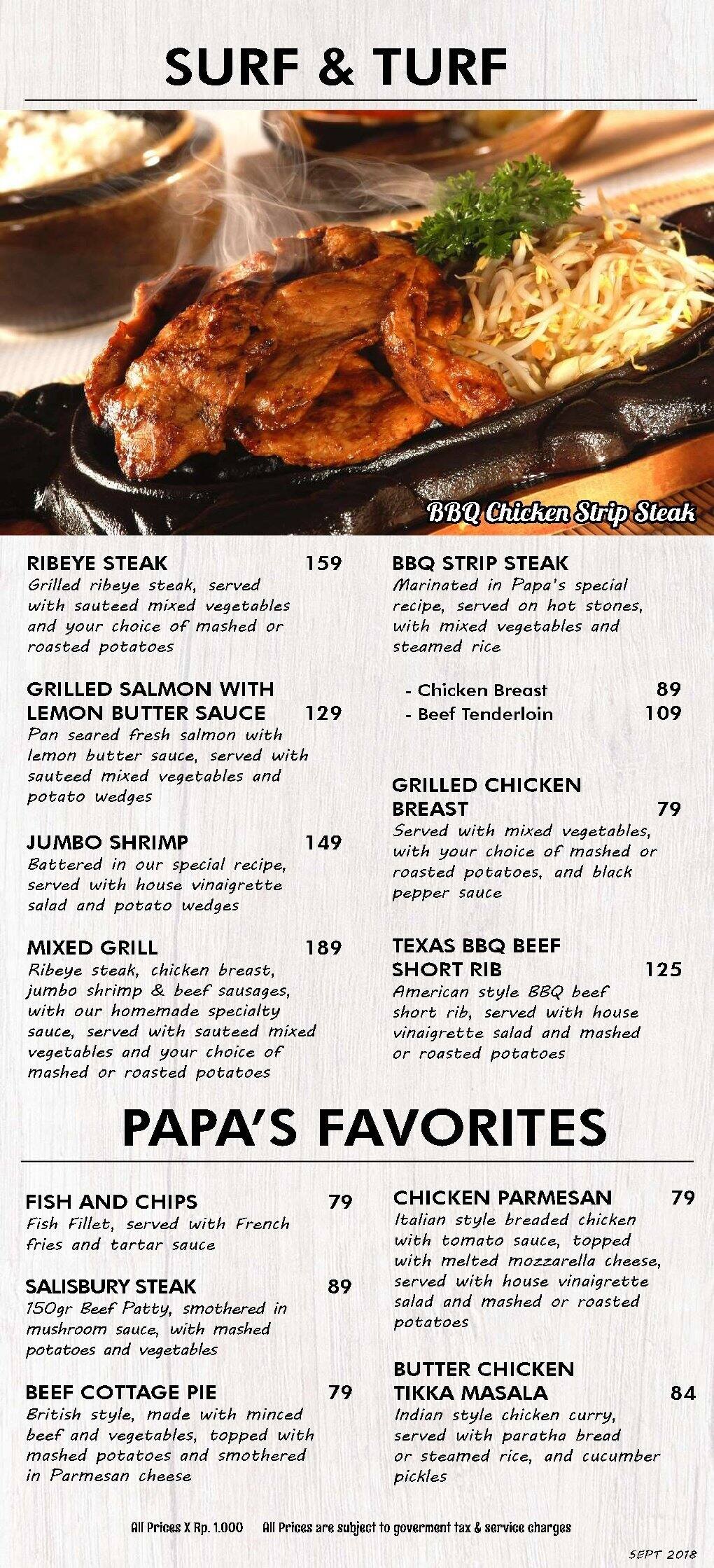 Menu at Papa Ron's Pizza, Jakarta, Lippo Mall Kramat Jati