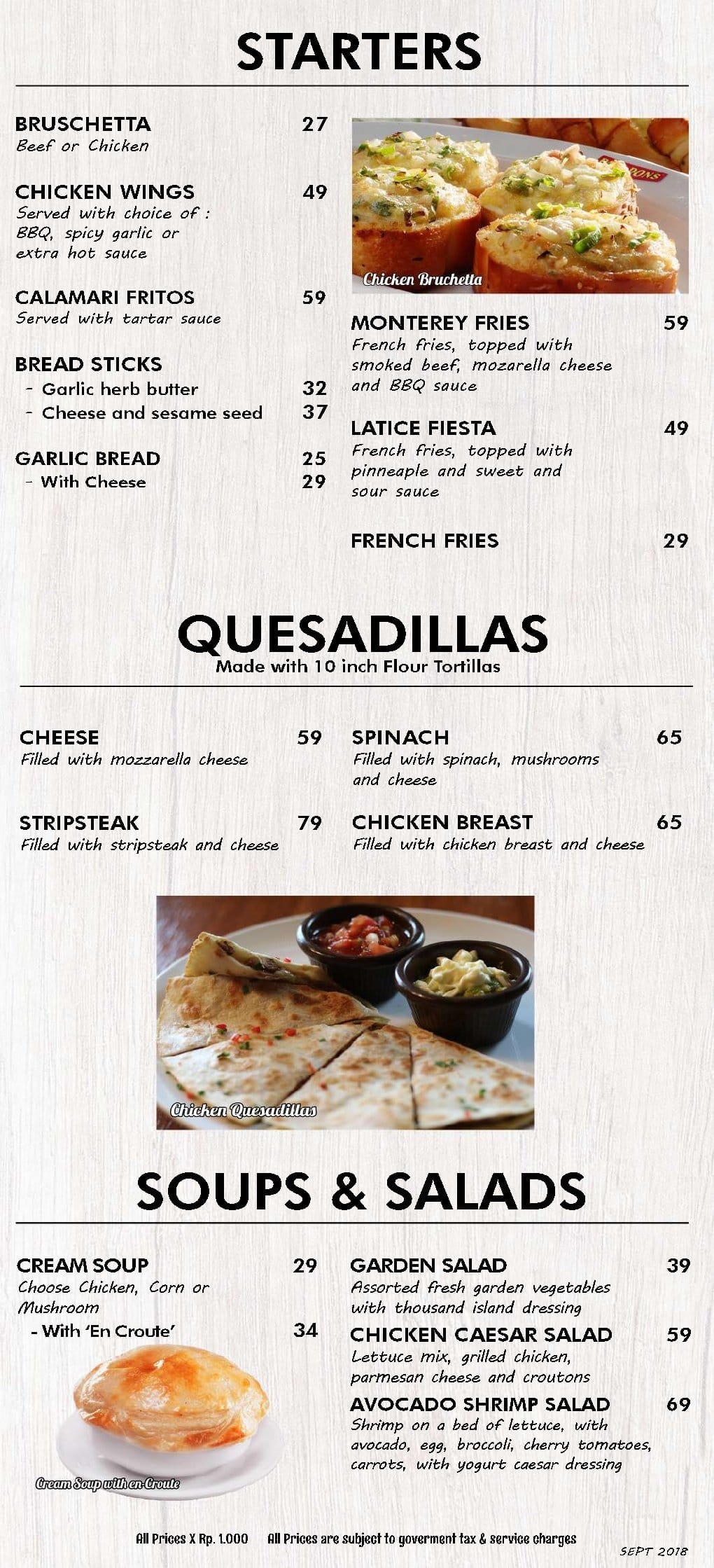 Menu at Papa Ron's Pizza, Jakarta, Lippo Mall Kramat Jati