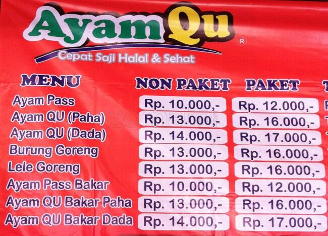 Ayam Qu Menu, Menu for Ayam Qu, Kec. Tangerang, Tangerang - Zomato ...