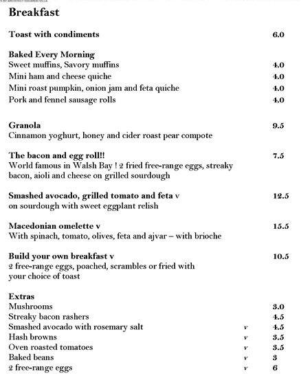 Menu at Sydney Dance Cafe, Dawes Point, 15/17 Hickson Rd