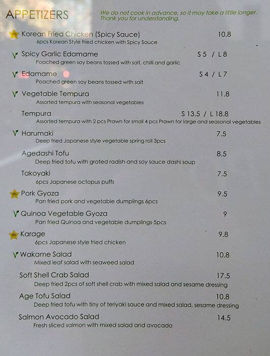 Carta del restaurante Shiba's Kitchen, Pyrmont
